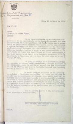 Oficio N° 498: Invitación a exposición del plan de trabajo de la Comisión Nacional